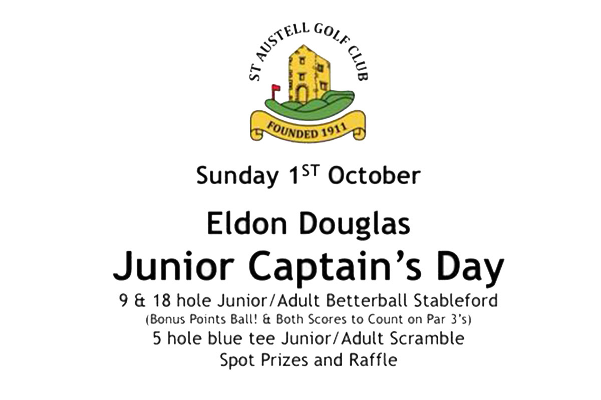 Junior Captain’s Day – Sun 1st Oct 2017 | St Austell Golf Club in Cornwall